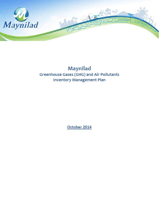 Maynilad Greenhouse Gases (GHG) and Air Pollutants Inventory Management ...