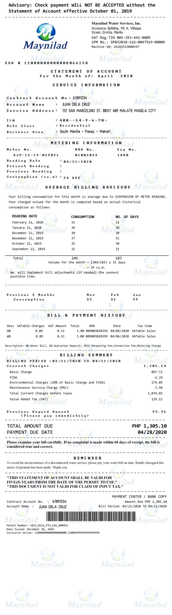 How to Read your Water Bill | Statement of Account